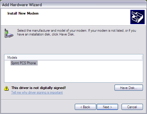 Setting up Sprint PCS Wireless Web Connection Card Kit on Windows XP